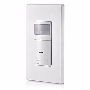 Leviton IPS02-1LW Decora Motion Sensor In-Wall Switch, Auto-On, 2.5A, Single Pole, White