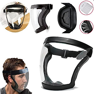 biondo beverly hills 【2PACK】 Transparent Anti-spray Face Shield Kitchen Protective Mask Splash-proof Full Face Cover Unisex Clear Goggles Kitchen Tools with PM2.5 filter