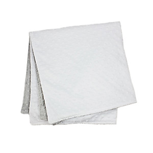 MEG ORIGINAL Minky Dot Baby Blanket Gray/White (Snuggle (30 x30 inches))