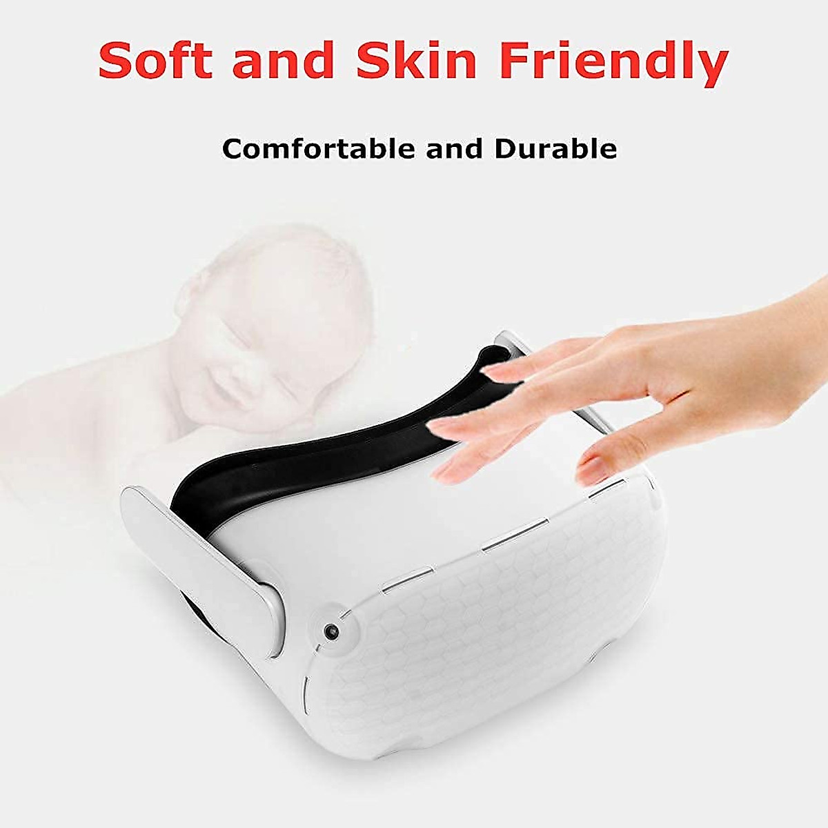 2 VR Shell Front Face Protector Cover, VR Headset Protective Skin, Anti Scratch, Anti Dust, Anti Shock, Front Lace Cover Protects Glasses and All Ports(Blue)