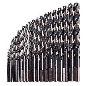KnKut 21 Piece Jobber Length Drill Bit Set 1/16"-3/8" by 64ths