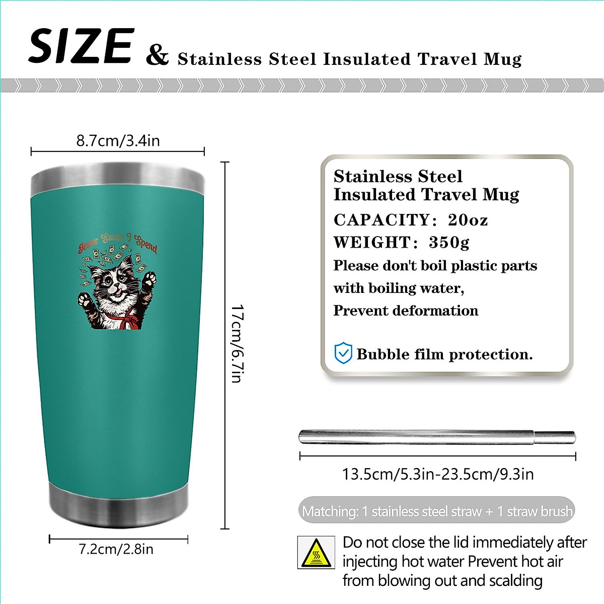 liabiliies jesus saves i spend Tumbler Coffee Tumblers 20 oz Tumbler with Lid and Straw Insulated Tumblers Stainless Steel Tumbler Funny Gifts