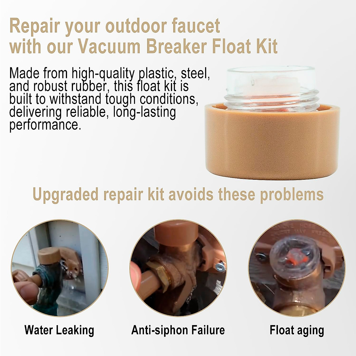 RK-17VB Vacuum Breaker Float Kit, Anti-Siphon Wall Faucet Repair Kit, Anti Siphon Valve Repair Kit, Compatible with Woodford Model 17 (4 Packs)