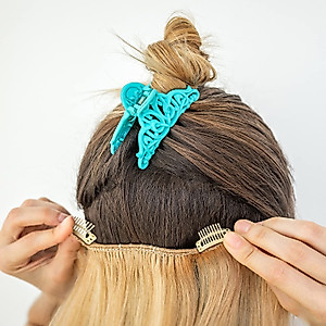 32 mm 9-Teeth Snap Clips for Women's Hair Extensions and Wigs - 30 Piece DIY Accessory Kit (Beige)