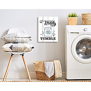 Kas Home 2 Panels Laundry Room Decor Laundry Room Wall Sign Tumble Fresh Clean Canvas Laundry Wall Art Plaque Farmhouse Laundry Rules Wall Decor (White - laundry, 12 x 15 inch + 8.6 x 11 inch)