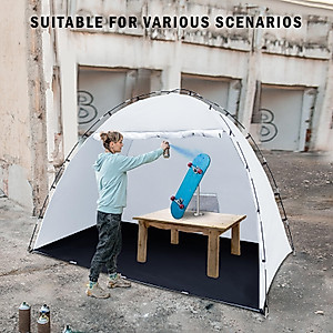 Portable Paint Booth Tent, Siebwin Extra Large 10x6x6.5ft Spray Paint Tent with Built-in Floor & Mesh Screen & Windproof Hooks for Furniture DIY Hobby Tool Spray Paint Shelter