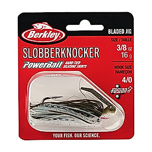 Berkley SlobberKnocker Fishing Jig, Green Pumpkin Shad, 3/8 oz