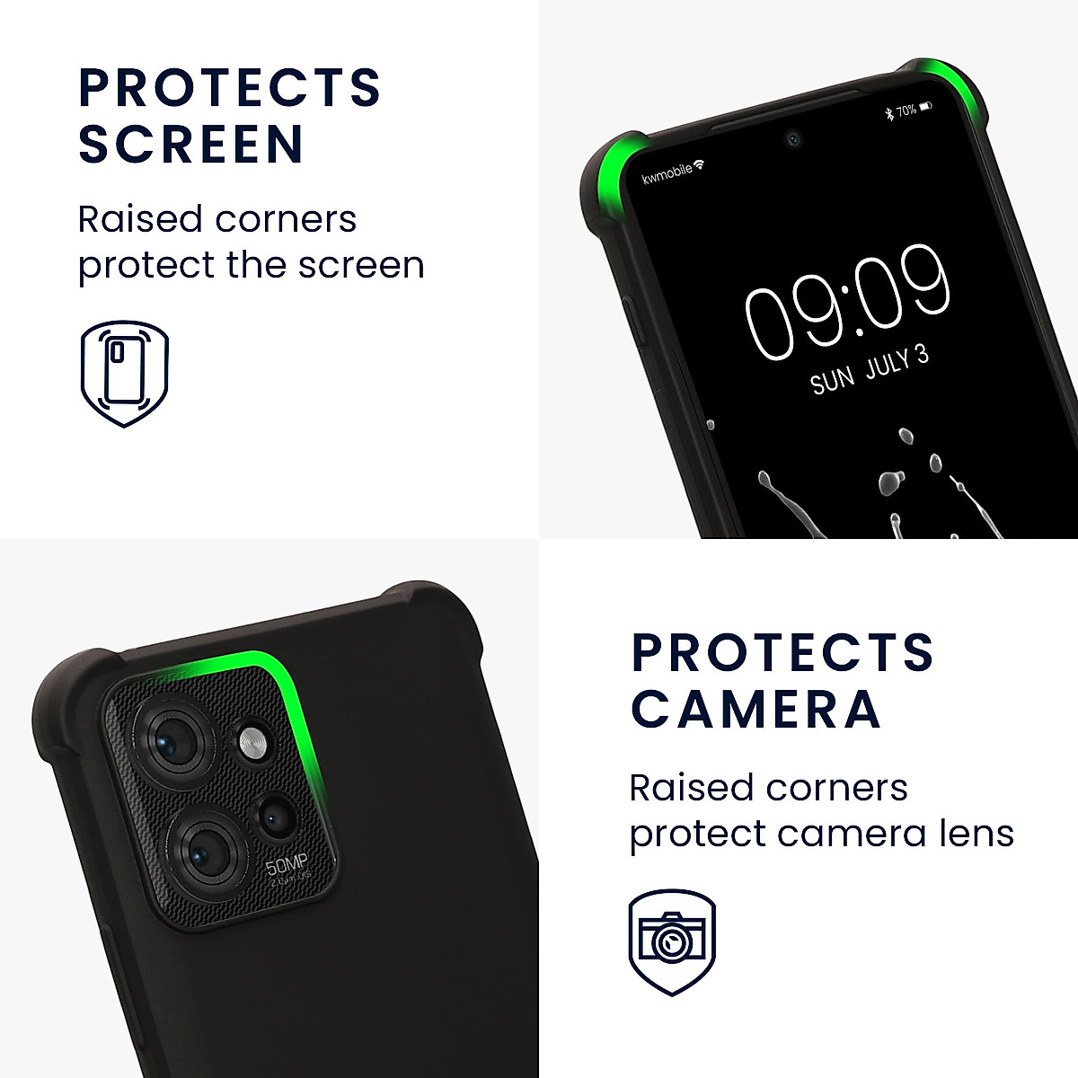 kwmobile Crossbody Case Compatible with Motorola ThinkPhone Case - TPU Silicone Cover with Strap - Black