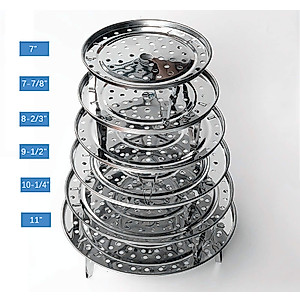 Turbokey 10.8 Inch Cooker Rack 2 Pack Pressure Canner Rack with 3 Short and 3 Tall Detachable Legs Stainless Steel Food Steamer Racks for Cooking,Toast,Bread,Salad,Baking (10.8"/275mm)