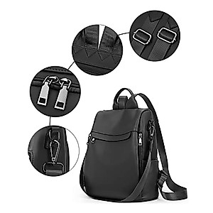 Telena Backpack Purse for Women, PU Leather Anti Theft Travel Backpack Purse Shoulder Bags with Tassel Pure Black