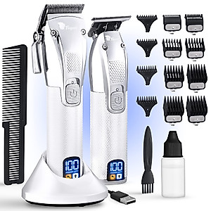 Fagaci Professional Hair Clippers for Men Set Turbo Power with Precise Cutting, Barber Clippers for Hair Cutting, Cordless Hair Clippers and Trimmers Set, Maquina de Cortar Cabello, Haircut Barber Kit