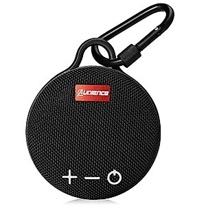 UrbanX Audience Series IPX7 Bluetooth Waterproof Speaker with Clip, 20H Playtime, Compact Speaker with Big Sound, Punchy Bass, Wireless for 13 Lite & Beach, Pool, Boat, Biking Black 1 Pack