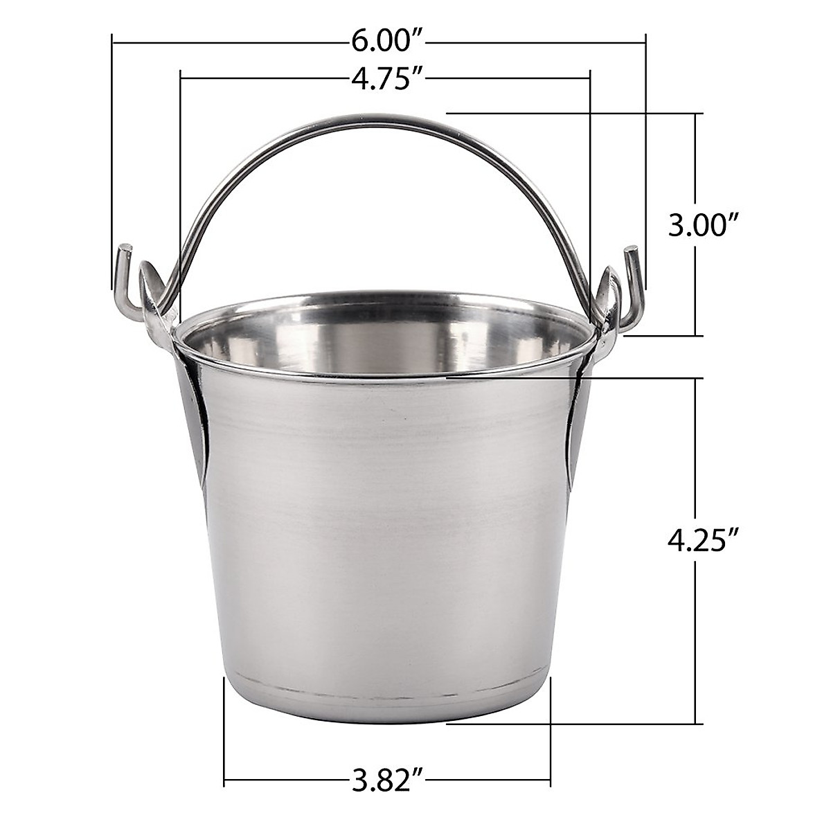 Lindy's 1-Quart Stainless Steel Bucket, Durable Seamless Bucket for Many Home Tasks, Carry Water or Milk, Fill with Food, Use as a Flower Pot, Cleaning Bucket, Table Centerpiece and Much More