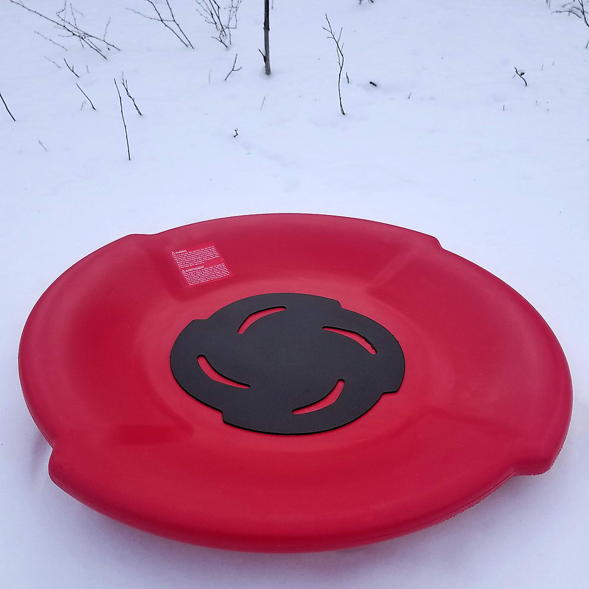 Flexible Flyer Roto-Molded Snow Saucer Sled for Kids and Adults. Round Slider Disc, Red, 27 Inches