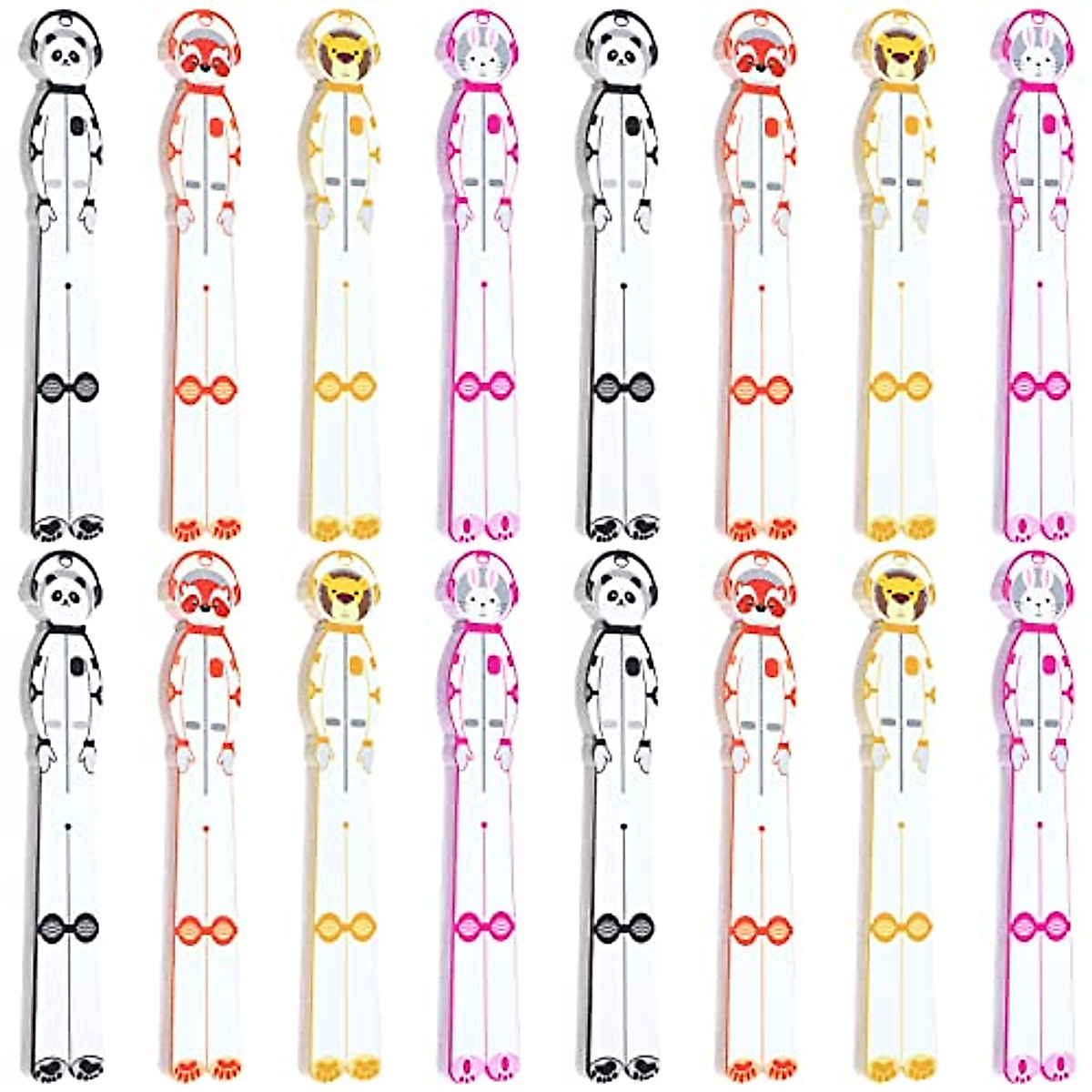 BBTO 32 Pcs Spaceman Writing Tools Spacers for Colored Handwriting Spacer Tool Wooden Kids One Finger Students School Classroom (Stylish)