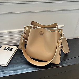 HSEONEJIA Women Cross Body Hobo Bucket Satchel Bag, Small Fashion Ladies Tote Handbag Cute Shoulder Purse With Inner Wallet (Khaki)