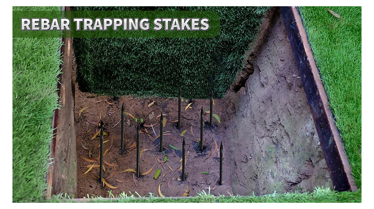 Heavy Duty Rebar Stakes - 16 Inch Steel Ground Anchors for Construction