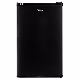 Midea WHS-160RB1 Single Reversible Compact Refrigerator, 4.4 Cubic Feet Fridge, Black