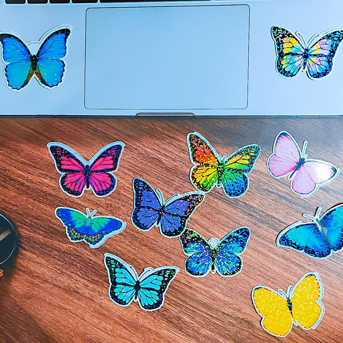 Bleidruck Printable Sparkle Holographic Sticker Paper 20 Sheets 8.5x11 Inch Waterproof Glitter Vinyl Sticker Paper Quick Dry for Inkjet/Laser Printer