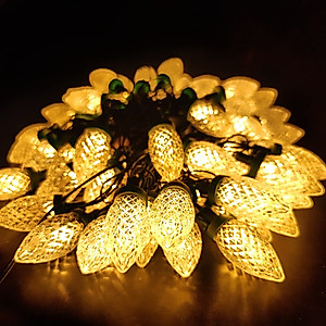 BESSTOR 50 LED 33 Ft C9 Christmas Led String Lights Decoration, 8 Modes Waterproof Fairy String Lights for Christmas Decoration Indoor Outdoor Home Xmas Tree Lights Patio Garden Party (Warm White)