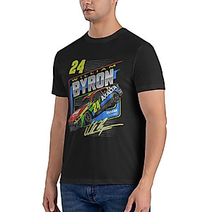 William Byron 24 Men's T-Shirt Crewneck T-Shirt Printing Performance Classic Short Sleeve Black