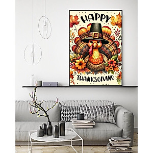 CHWGLFGG Thanksgiving Diamond Art Kits for Adults Beginners, DIY 5D Full Round Drill Diamond Painting Kits Turkey, Paint by Diamonds Dot Gem Art Crystal Flower Easy,Home Wall Decor 12 X 16 Inch