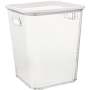 Zerodeko Garbage Bin Clear Trash Can Transparent Wastebasket Square Garbage Container Bin Small Trash Bin Plastic Garbage Can for Home Bathroom Bedroom Kitchen Dorm Room Office Bathroom Trashcan
