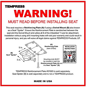 Tempress Elite High Back Helm Seat, White