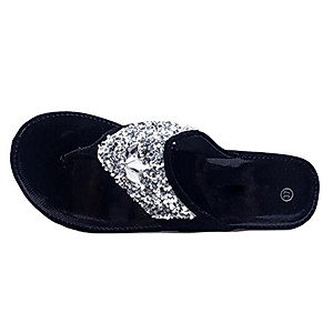 COVOYYAR Women's Summer Beach Casual Thong Shoes Platform Sandals Flip Flops (7.5, Black)