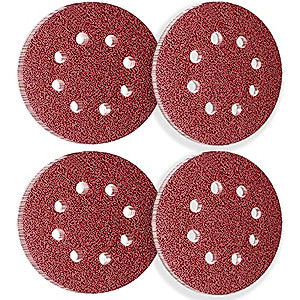 50Pcs 125mm 8 Holes Sanding Discs Pads Sanding Sheets, 5 Inch 40 Grits Hook and Loop Sandpaper Sheet for Random Orbital Sander.