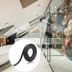 75" Flexible Magnetic Strip, Flex Magnetic Strip Refill, Shower Door Replacement Magnetic Strip, 3/8" Wide, 1/8" Thick, for Shower Doors, Swing Glass Doors (Black)