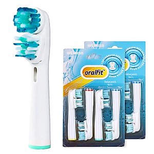 Oralfit Electric Toothbrush Heads Replacement for Oral B, 8 pcs Brush Heads Compatible with Braun Dual Clean 3D Excel Advance Power Smart Series Pro-Health