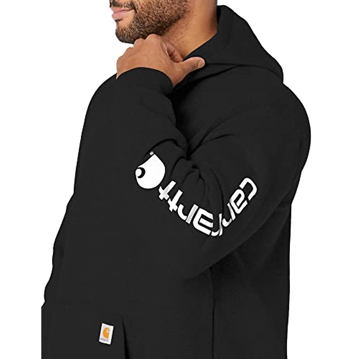 CarharttMenLoose Fit Midweight Logo Sleeve Graphic SweatshirtBlackMedium