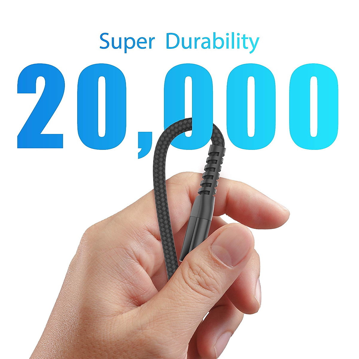 SMALLELECTRIC PAST SMILE, FUTURE WIN 2 Pack Long Cable 10 Foot,Nylon Braided 10 feet Charging Cord