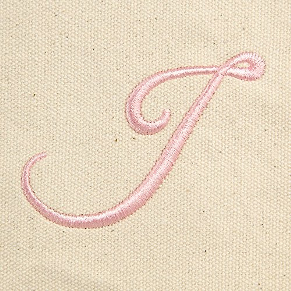 DALIX Women's Cotton Canvas Tote Bag Large Shoulder Bags Pink Monogram J