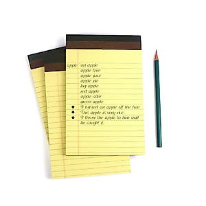 Office Legal Pads Narrow Ruled,Recycled Paper Writing Pads,Stationery,Clipboard Note Pads College Ruled Writing Tablets for School,50 Sheets Letter Writing Pad-3 Pack (Yellow - 8 1/2 x 11 3/4")