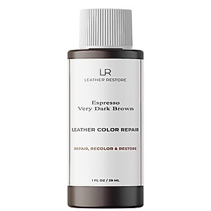 Leather Restore Leather Color Repair, Espresso Very Dark Brown 1 OZ - Repair, Recolor and Restore Couch, Furniture, Auto Interior, Car Seats, Vinyl and Shoes