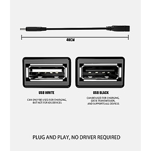 Eanetf USB Cable, 2-Port USB 2.0 Male to Female Splitter, High-Speed Charging & Data Transfer for Laptop, Car, Mac, TV, PC, Xbox, HDD