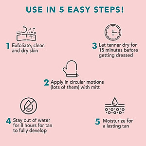 Self Tanner Mousse - USA Made with Natural & Organic Ingredients, Self Tanning Mousse for Dark Fake Tan, Sunless Tanner, Clear & Non Toxic Tanning Foam for Streak Free Finish, No Nasty Smell