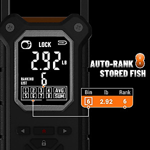 SNAIL TRAIL Fish Scale with Lip Gripper, 50 lbs Tournament Bass Scale with 8 Storage Bins, Digital Fishing Weight Scale with Hook & Clamp, High Contrast Hanging Weigher for Boat, Fishing Gifts for Men