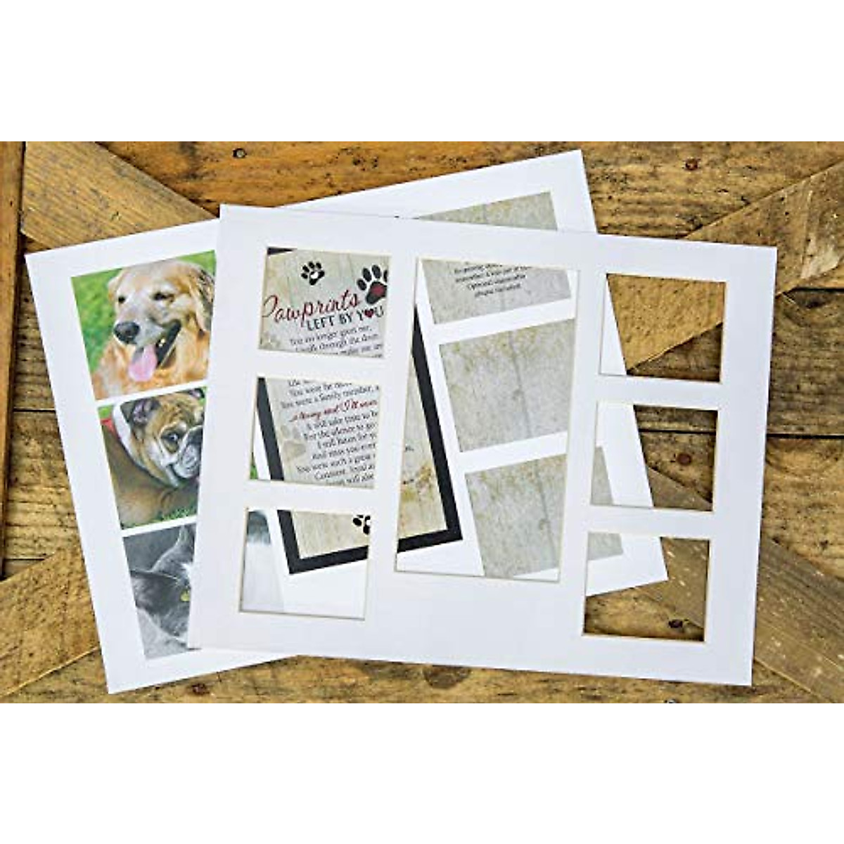 Pet Memorial Collage Frame for Dog or Cat with Sympathy Pawprints Left by You Poem - Made in the USA