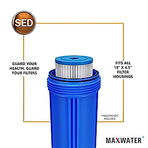 (6 Pack) 10" x 4.5" BB 5-Micron Pleated Heavy Duty HD-950 Washable Polypropylene Sediment Water Filters, compatible with 10" BB Whole House Systems