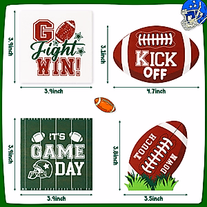 WATINC 4PCS Fall Football Tiered Tray Decor, Rugby It’s Game Day Wooden Centerpiece Sign, Football Themed Birthday Party Decoration Supplies, Rustic Farmhouse Table Décor for Home Kitchen Season Favor