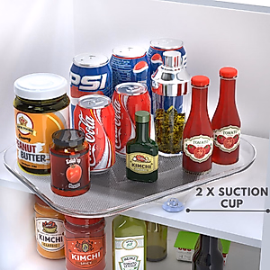 2PCS Kitchen Cabinet Organizer, Non-Skid 360 Rotating Lazy Susan, Pantry Organizers and Storage, Turntable for Refrigerator Organizing, Fridge Swivel Tray (10.2 X 13.8 inches),2pcs