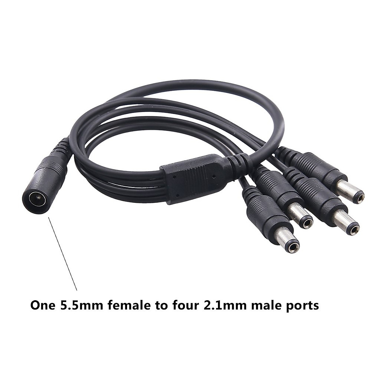 HISVISION Security Camera Power Supply Adapter 12V 2.5A 100V-240V AC to DC with 4-Way Power Splitter Cable -Fits CCTV Camera DVR NVR Surveillance System