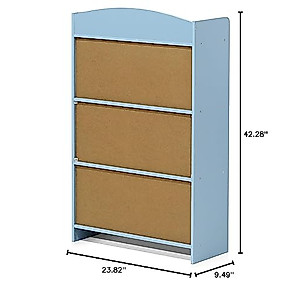 FURINNO Stylish Kidkanac 2 tier Bookshelf With Storage Cabinet, Light Blue