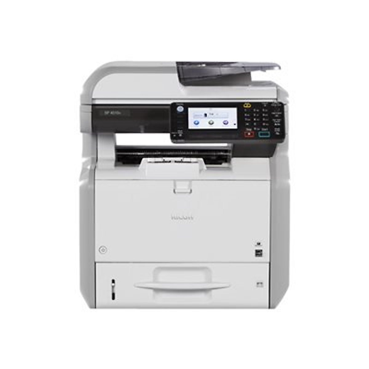 Ricoh Aficio SP 4510SF LED Multifunction Printer - Monochrome - Plain Paper Print - Desktop - Copier/Fax/Printer/Scanner - 42 ppm Mono Print - 1200 x 1200 dpi Print - 42 cpm Mono Copy - Touchscreen LCD - 600 dpi Optical Scan - Automatic Duplex Print - 600