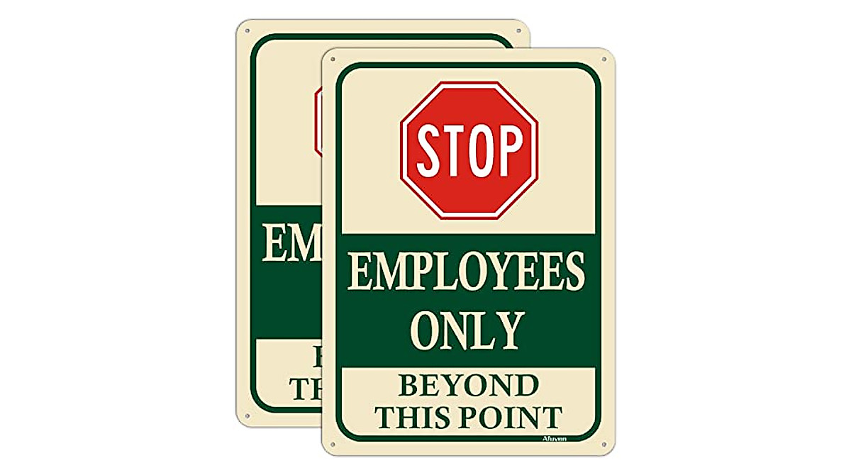 Employees Only Sign - Reflective 10x7 Aluminum Restriction Sign