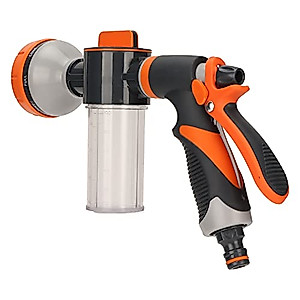 Garden Foam Sprayer, 8 Modes Multifunctional Water Spraying Nozzle Widely Used Labor Saving Concentrated Water Pressure Longer Spray Distance for Car Washing Rear Trigger