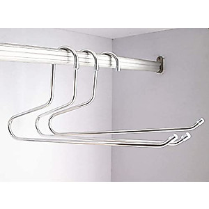 YUNAI 3Pcs Stainless Steel Pants Hangers, Open Ended Hangers, Jean Hangers, Strong Durable Anti-Slip Slacks Hangers for Space Saving.(Silver)